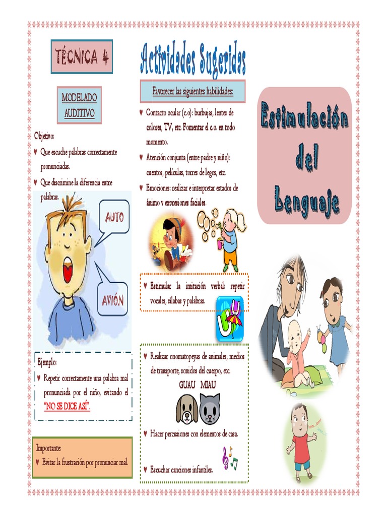 Triptico Estimulacion Del Lenguaje PDF | PDF