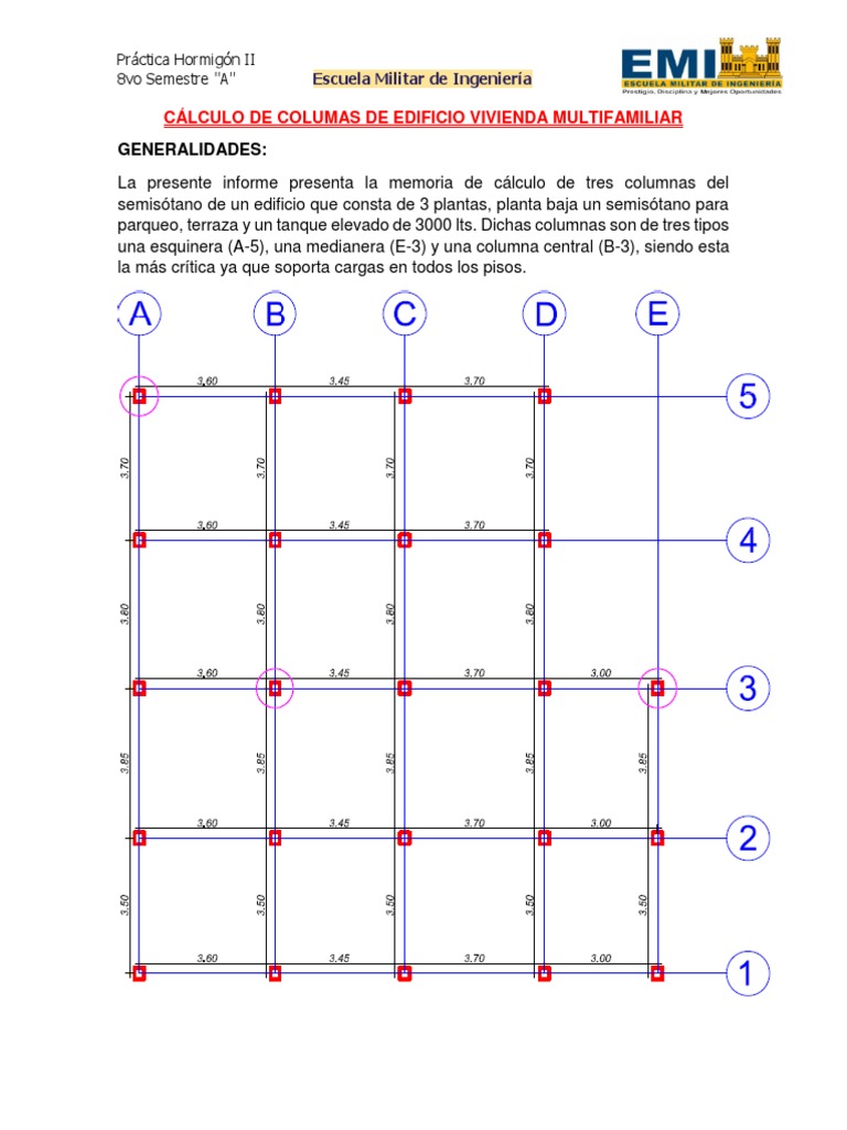 Cálculo de Columas de Edificio Vivienda Multifamiliar | PDF | Material compuesto | Hormigón