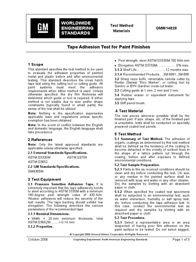 GMW14829 PDF | PDF | Materials | Chemistry