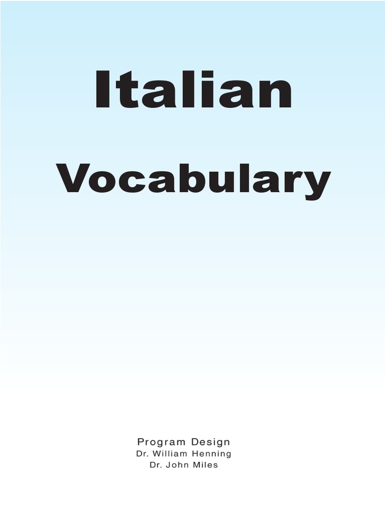 Italian Vocab | PDF