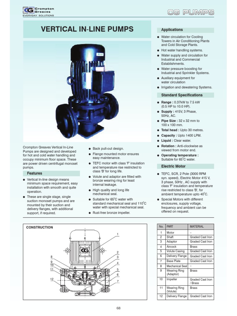 Crompton Pump | PDF | Pump | Air Conditioning