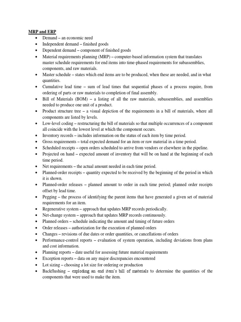 MRP and ERP: Key Concepts for Demand Planning and Inventory Management ...