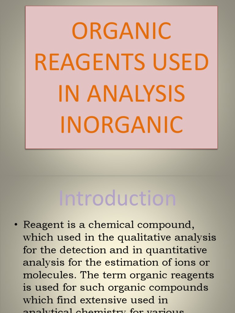 Organic Reagents in Inorganic Analysis | PDF | Ion Exchange | Solubility