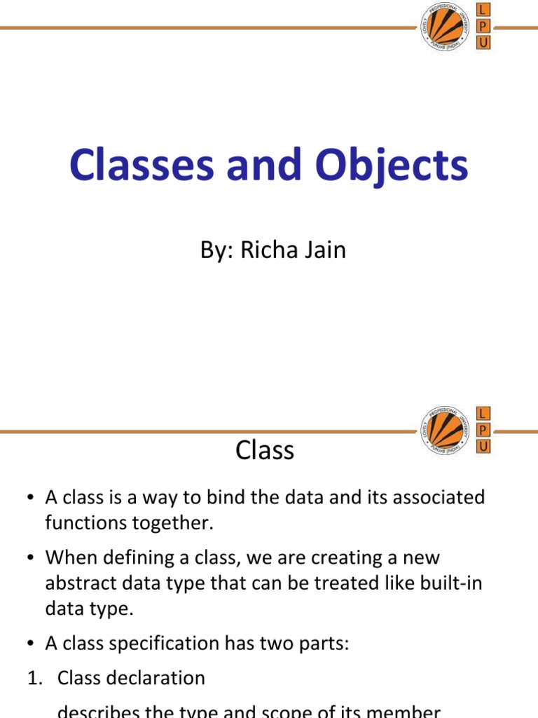 Class | PDF | Class (Computer Programming) | Method (Computer Programming)