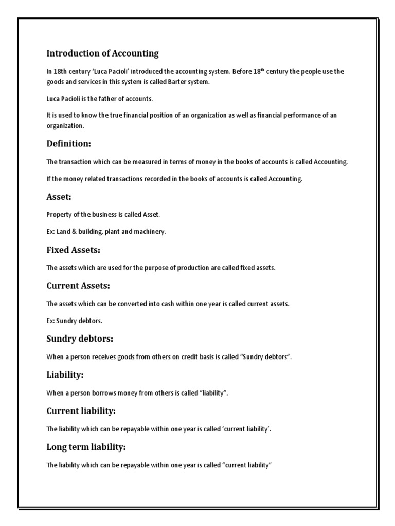 Introduction of Accounting | PDF | Debenture | Debits And Credits
