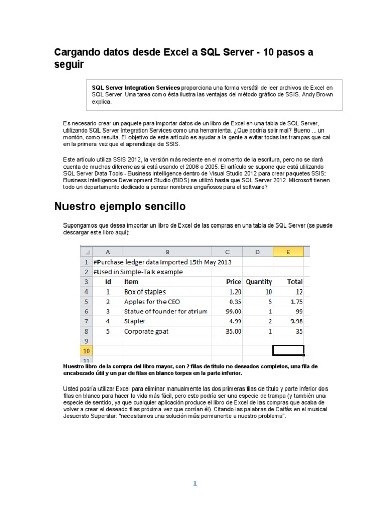 Lab4-Cargando Datos Desde Excel A SQL Server | PDF | Servidor SQL de ...