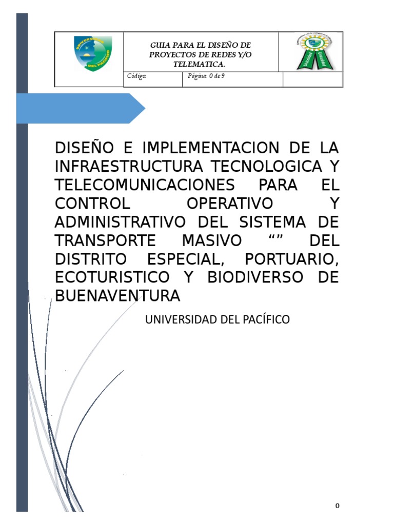 2.formato de Presentacion de Proyecto de Telemática | PDF | Metodología | Diseño