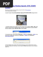 Cara Setting Modem ZTE | PDF