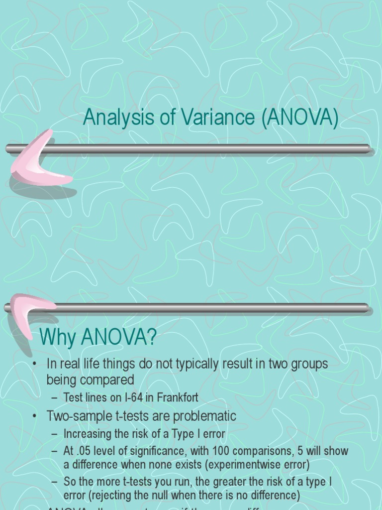 ANOVA Presentation.ppt | Analysis Of Variance | Errors And Residuals