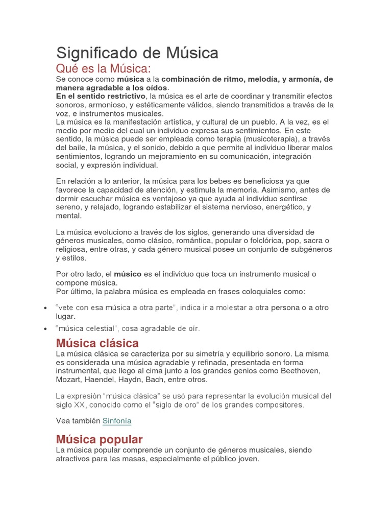 Significado de Música