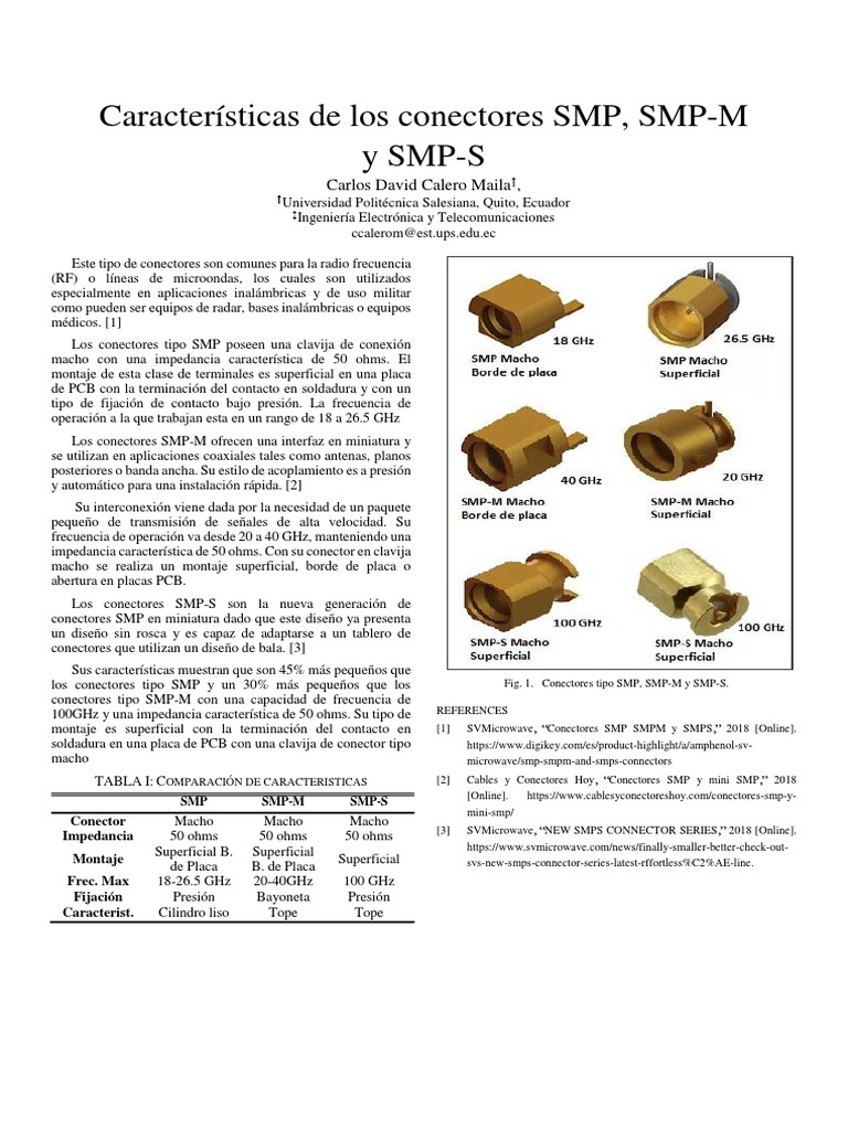 Conectores SMP | PDF | Inalámbrico | Placa de circuito impreso