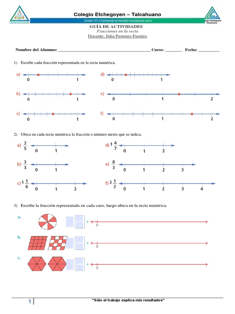 Fracciones en La Recta