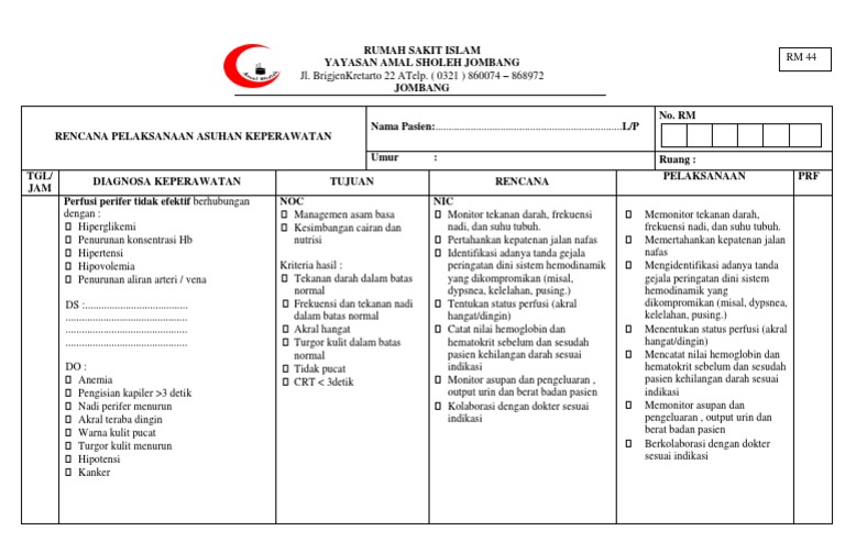 Jaringan Perfusi Perifer Tidak Efektif | PDF