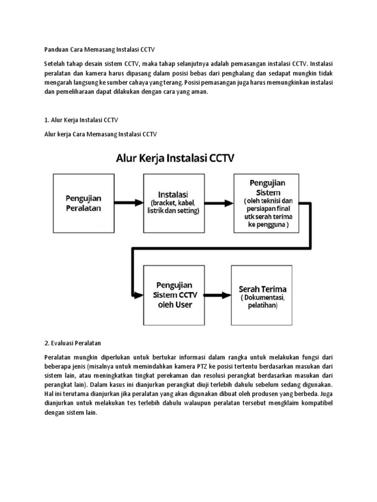 Panduan Cara Memasang Instalasi CCTV | PDF