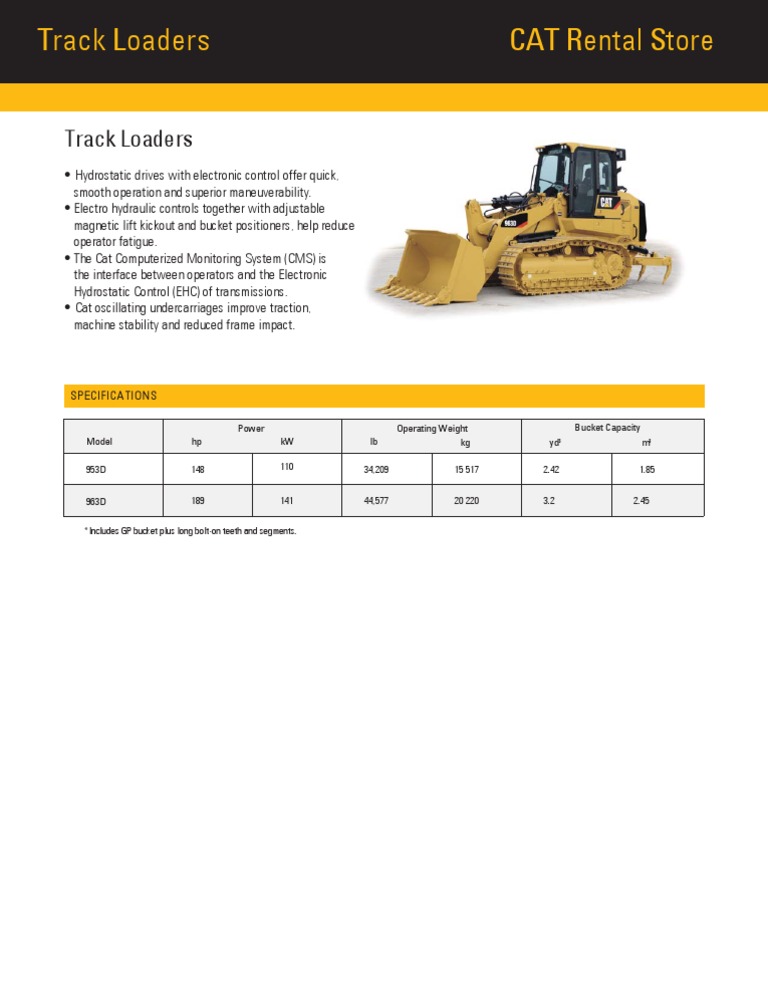 CAT Track Loaders Specifications Guide | PDF