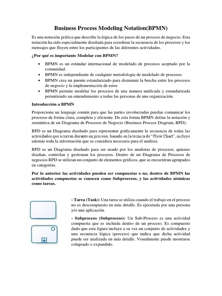Business Process Modeling Notation | PDF | Procesos de negocio ...