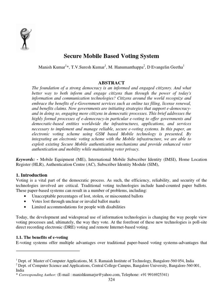 Secure Mobile Based Voting System | PDF | Computers | Technology ...