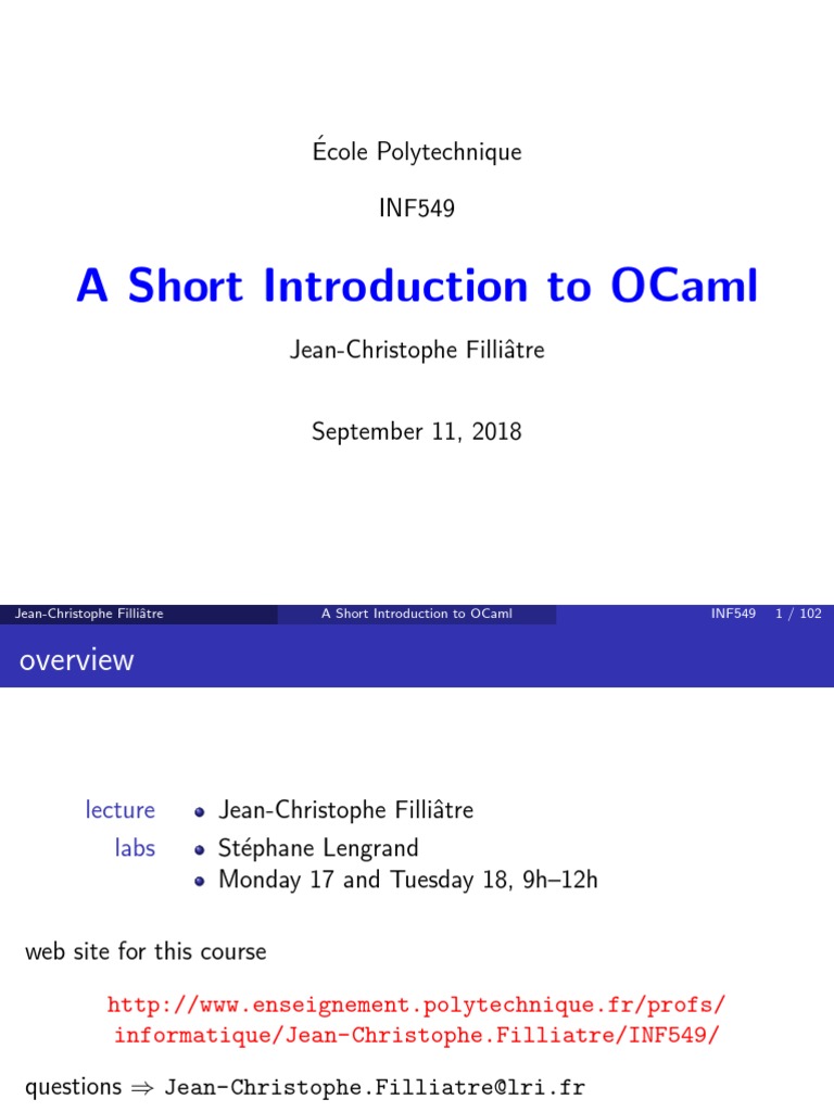 Ocaml Tutorial | Download Free PDF | Modular Programming | Control Flow