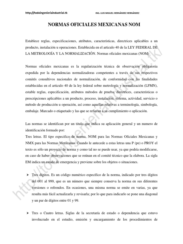Normas Oficiales Mexicanas Nom | PDF | Naturaleza | Bienestar