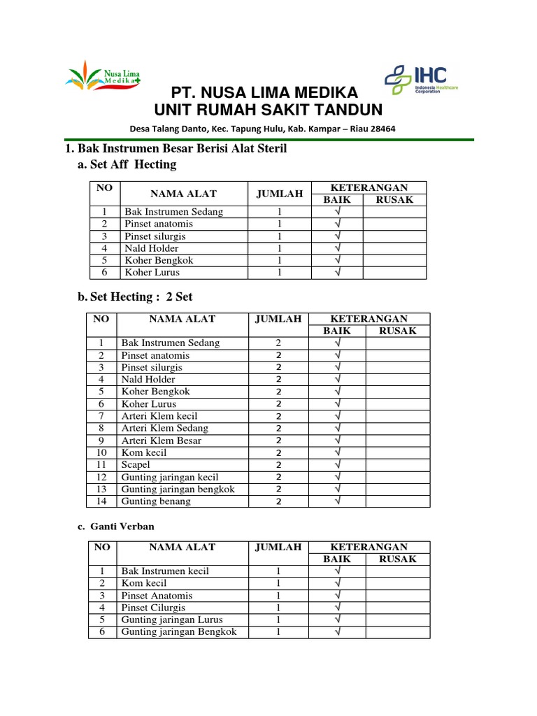 Daftar Alat Igd | PDF