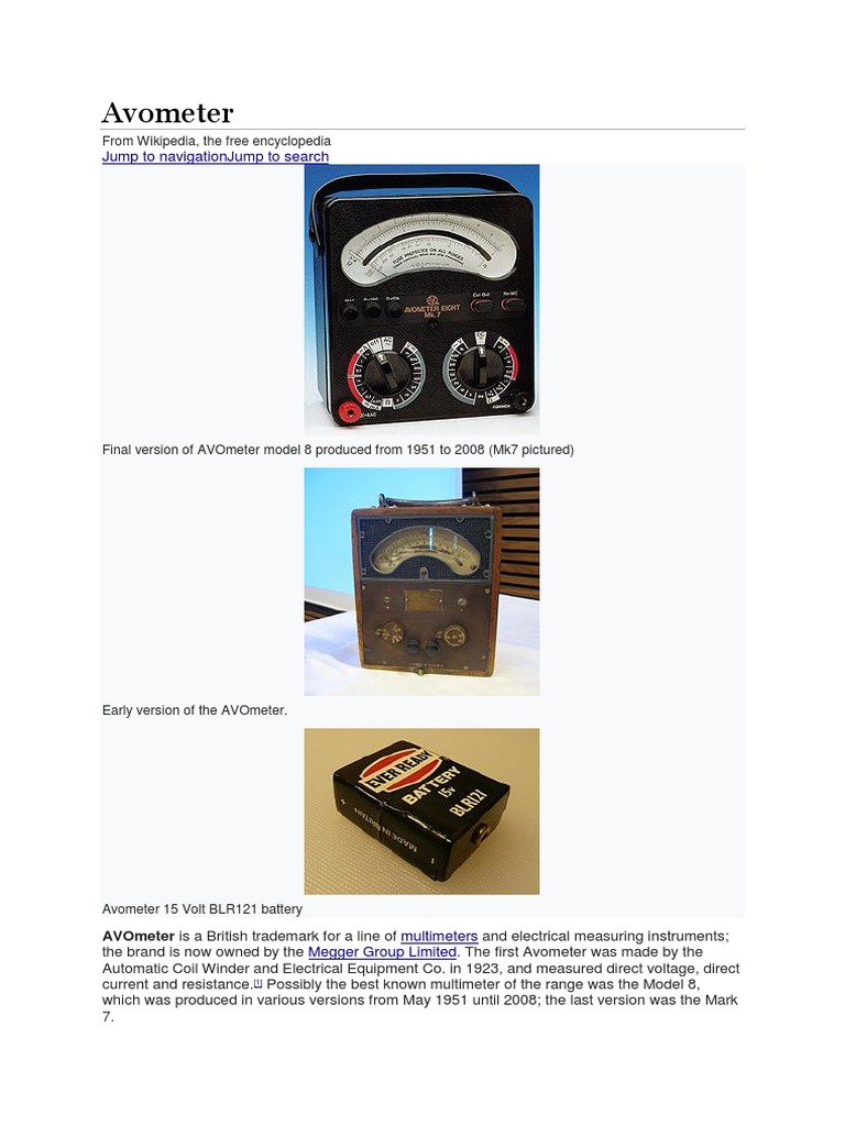 Avometer: Jump To Navigationjump To Search | PDF