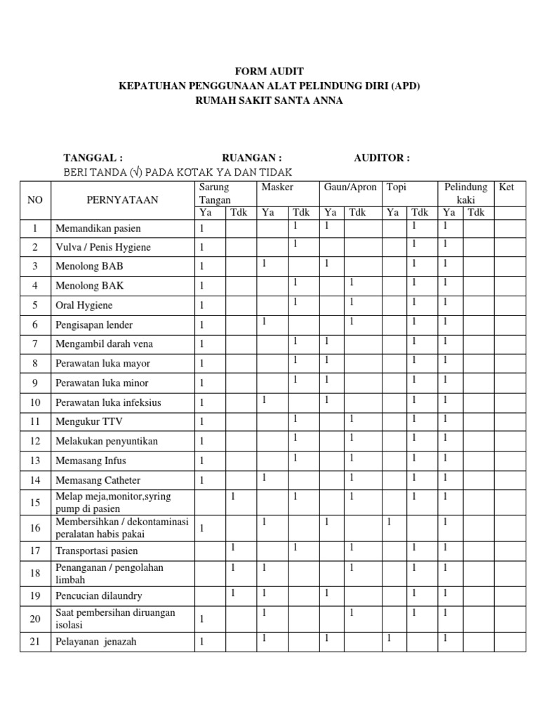 Form Audit Apd | PDF