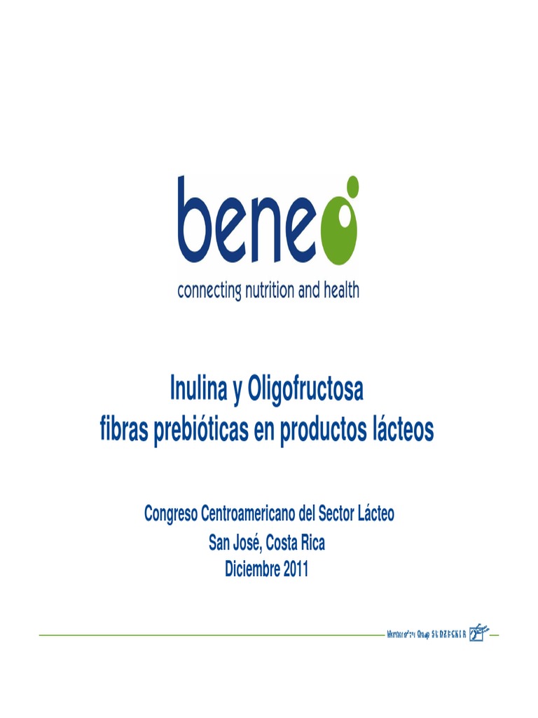 Inulina y Oligofructosa Fibras Prebioticas en Productos Lacteos | PDF ...