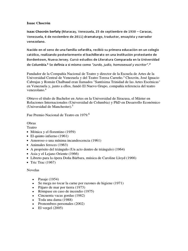 Isaac Chocron | PDF