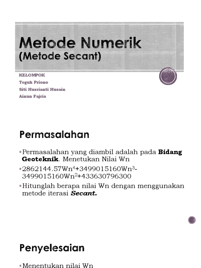 Metode Numerik | PDF | Metode & Bahan Ajar | Teknologi & Rekayasa