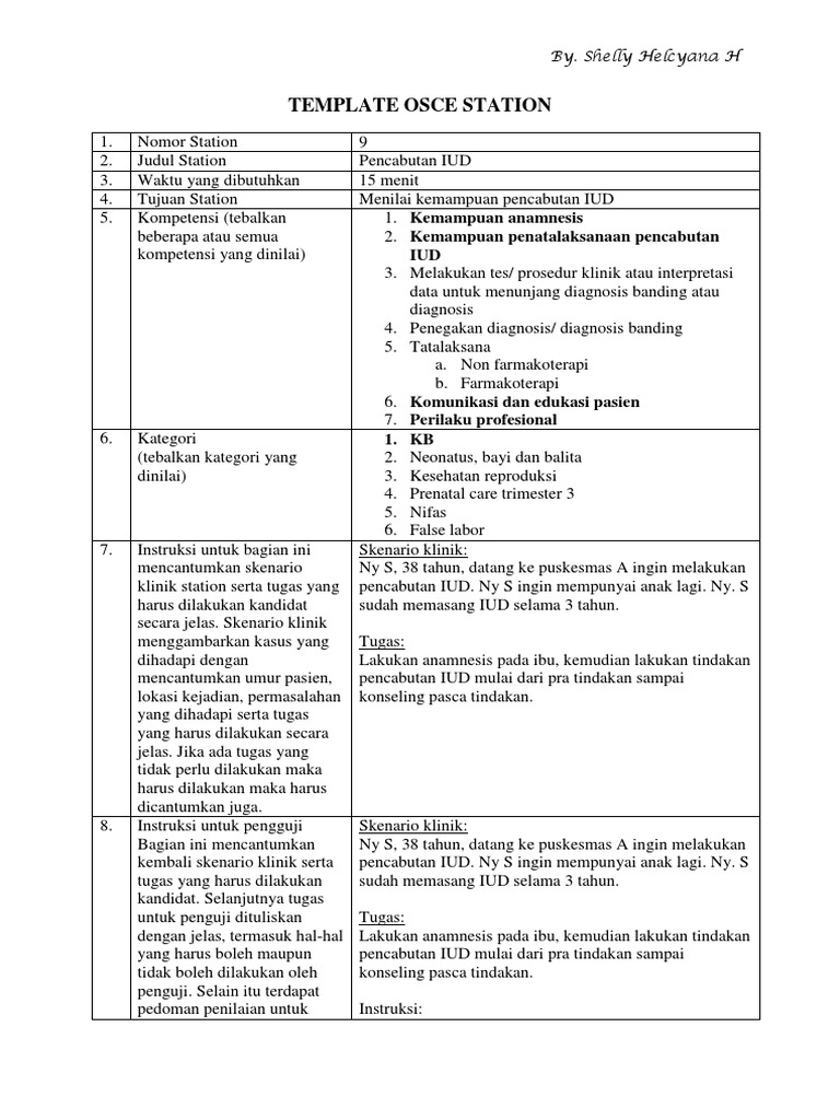 Template Osce Station | PDF