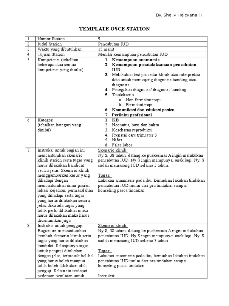 Template Osce Station | PDF