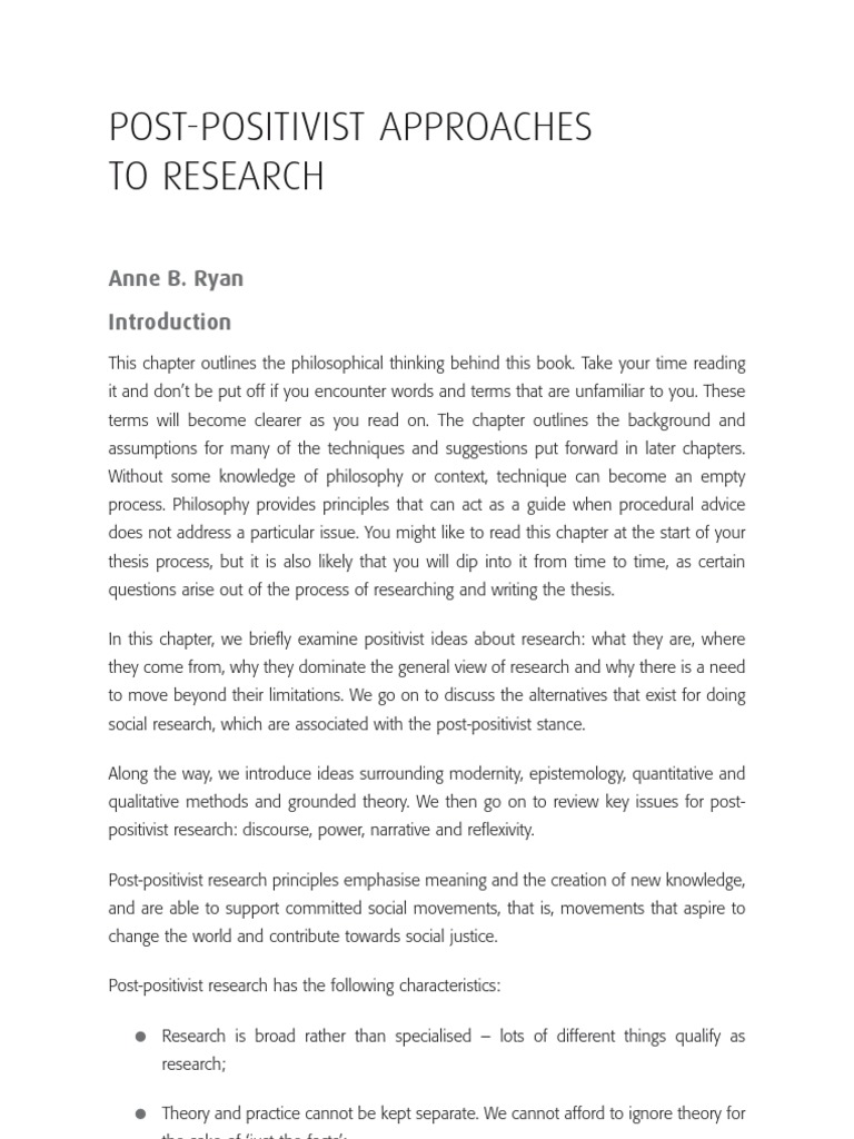 Post-positivist Approaches to Research | Positivism | Discourse