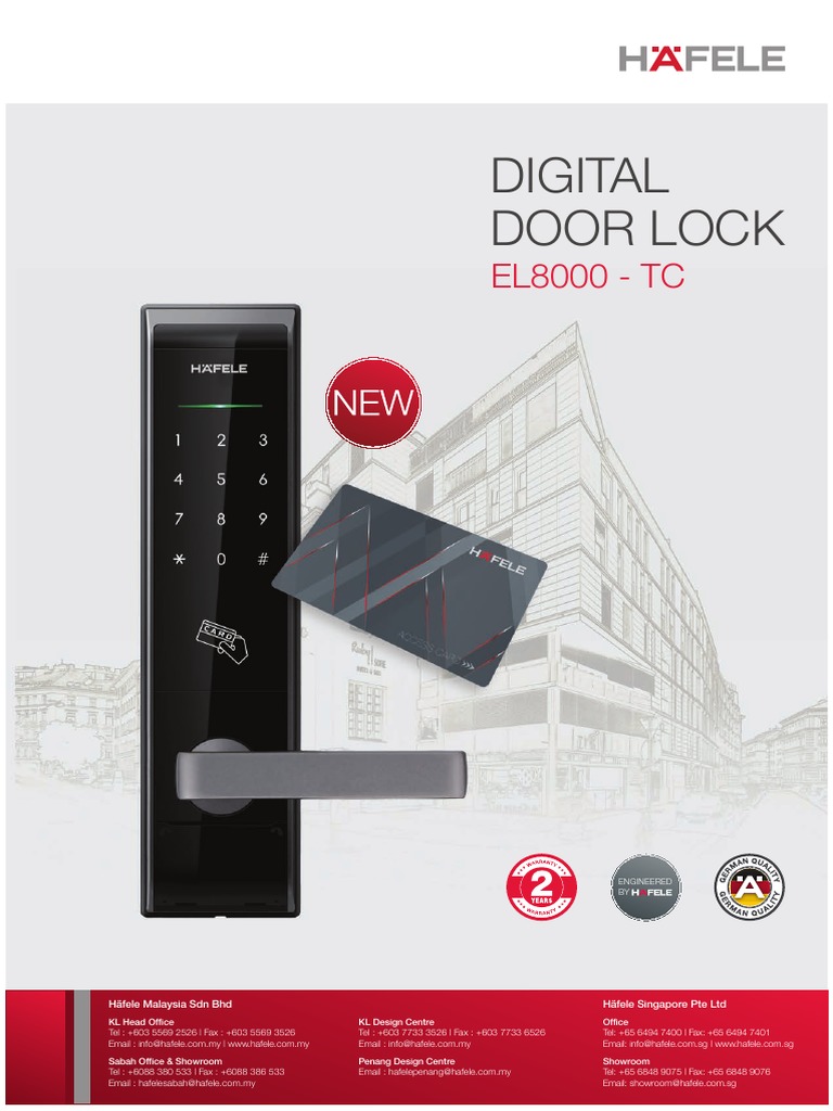 Digital Door Lock EL8000-TC | PDF | Door | Lock (Security Device)