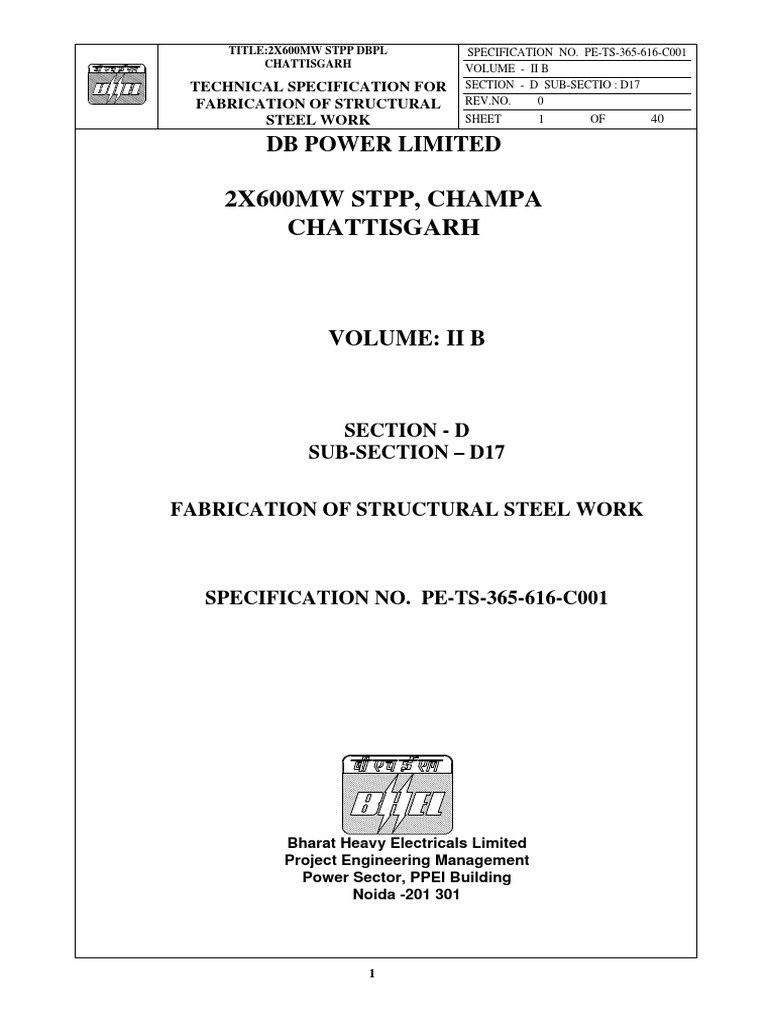 Fabrication - Steel Scope of Work | Download Free PDF | Structural ...