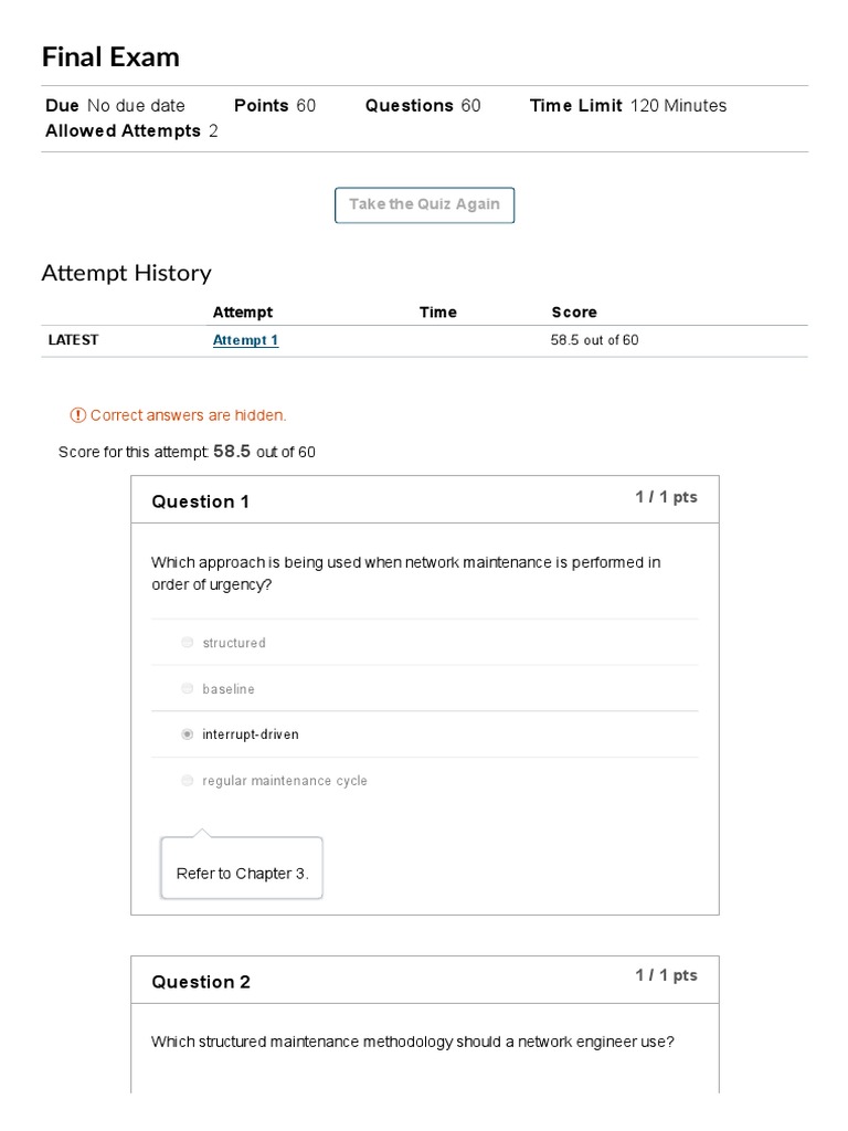Final Exam CCNP Tshoot 58.5 | PDF | Ip Address | Internet Protocols