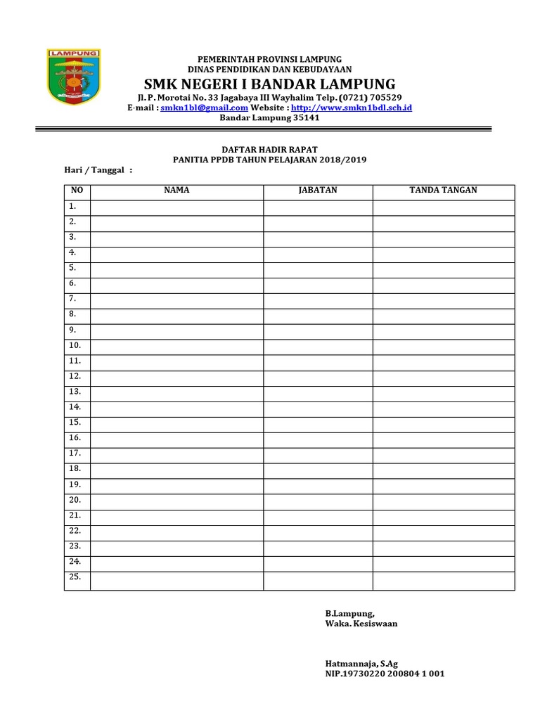 Notulen Dan Daftar Hadir Rapat | PDF