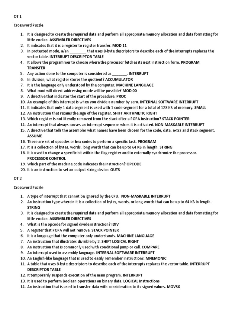 CPE103 Finals Reviewer | PDF | Assembly Language | Subroutine
