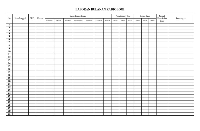Contoh Formlaporan Radiologi | PDF