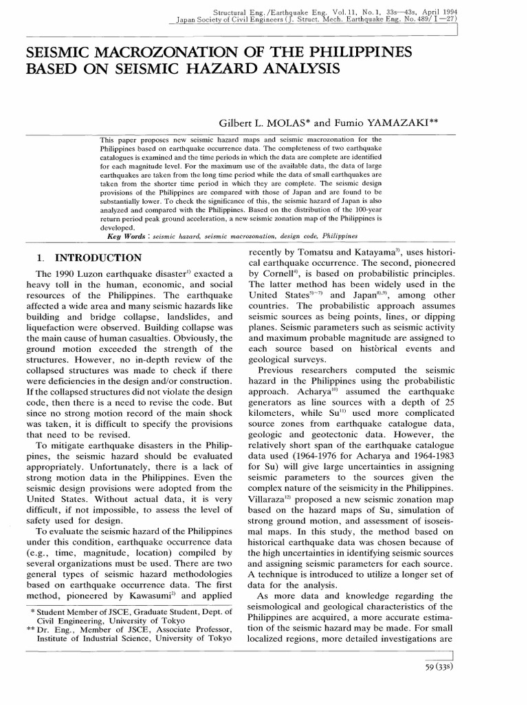 Spectral Acceleration Map of NCR 3 Seconds 500 Yr Return Period | PDF ...