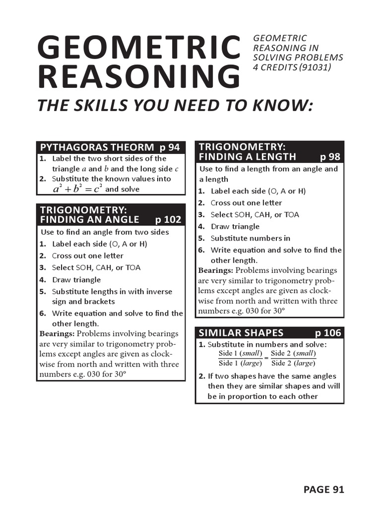 GEOMETRIC REASONING SKILLS FOR SOLVING PROBLEMS | PDF | Triangle | Angle