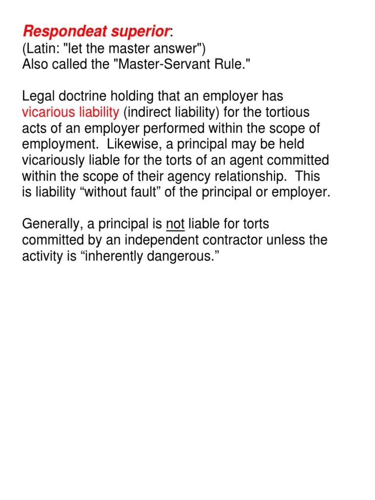 Respondeat Superior PDF | PDF