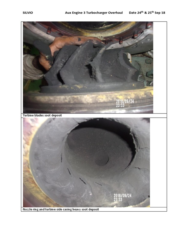 Aux Engine 3 Turbocharger Overhaul Report | PDF