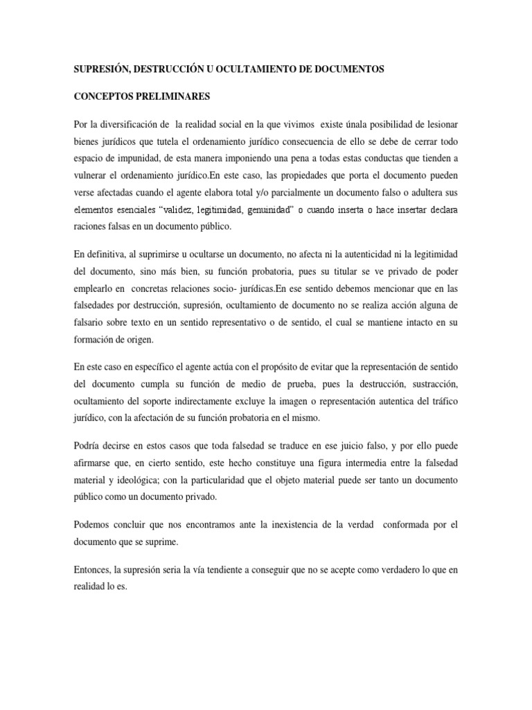 SUPRESIÓN | PDF | Derecho penal | Justicia