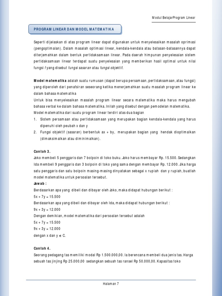 Program Linear Modul | PDF