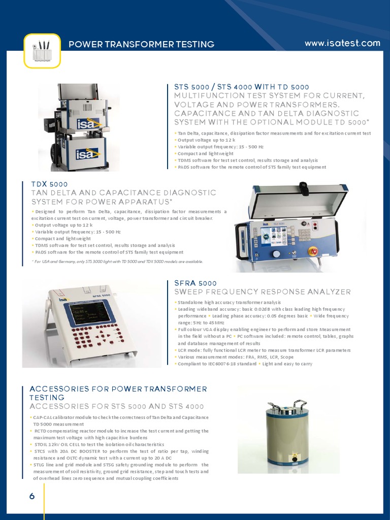 Power Transformer Testing: STS 5000 / STS 4000 WITH TD 5000 | Download ...
