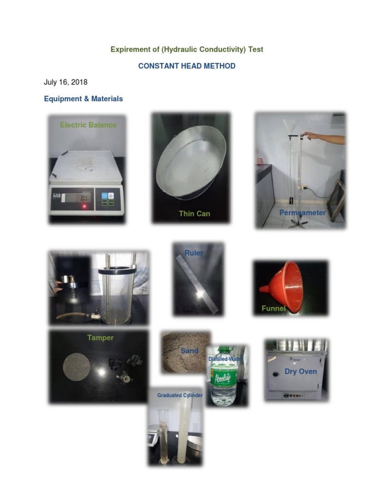 Constant Head Method: July 16, 2018 | PDF