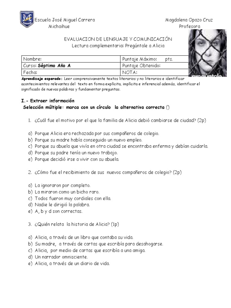 Prueba Preguntale Alicia | PDF