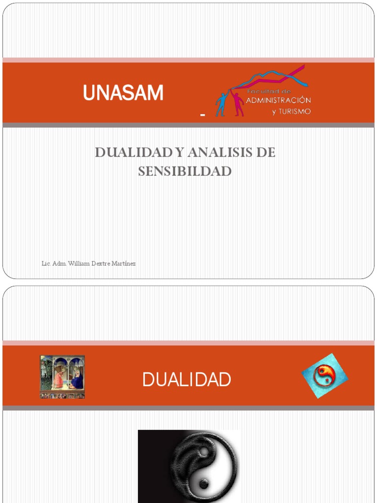 Dualidad y Analisis de Sensibilidad | PDF | Función (Matemáticas) | Optimización Matemática