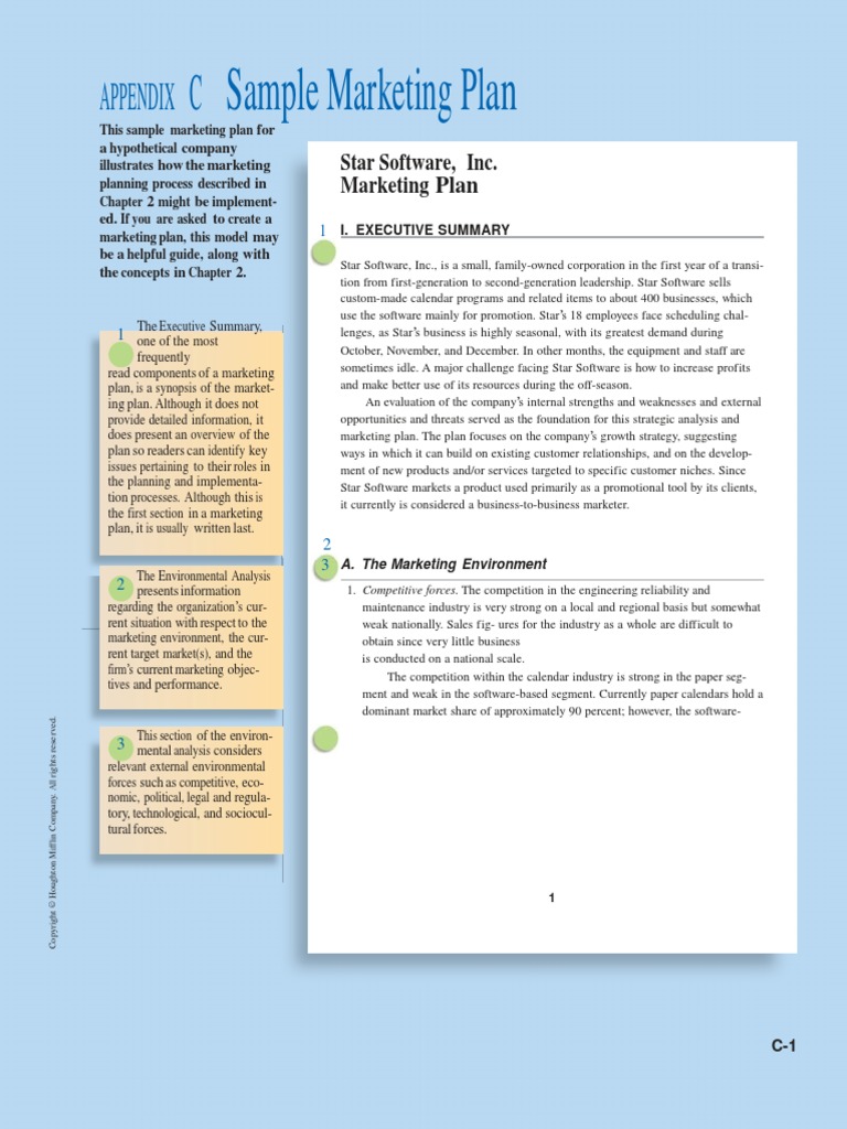 Sample Marketing Plan: Appendix | PDF | Personal Digital Assistant ...