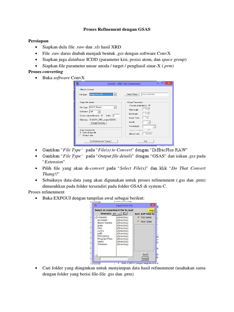 Refinement Proses dengan GSAS XRD | PDF | Teknologi & Rekayasa